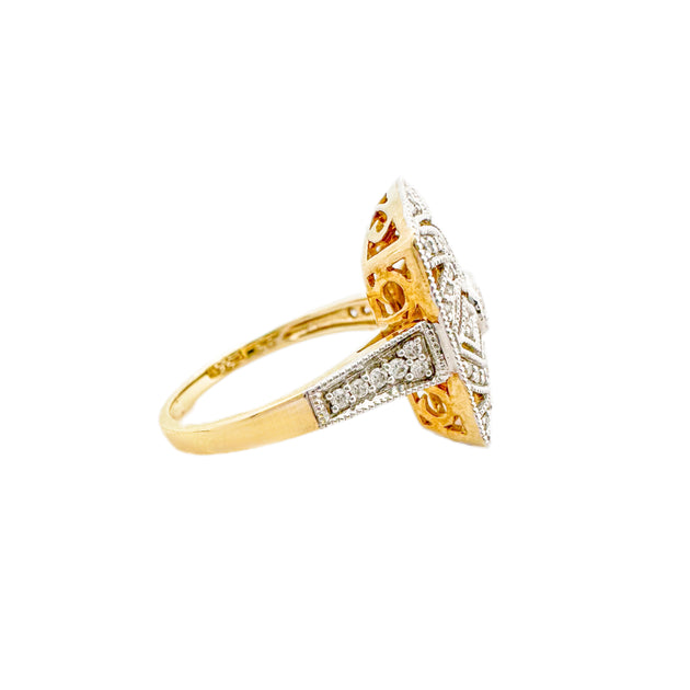 9ct Filigree Cluster Diamond Ring | CG Jewellery
