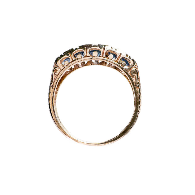 9ct Rose Gold Sapphire Diamond Ring | CG Jewellery