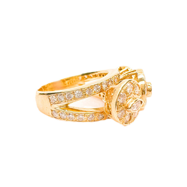 18ct Yellow Gold Cluster Diamond Ring | CG Jewellery