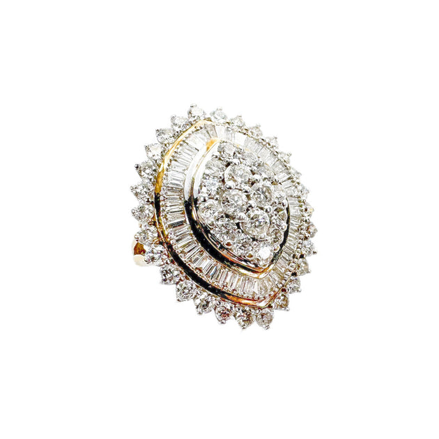 9ct Yellow Gold Diamond Cluster Ring | CG Jewellery