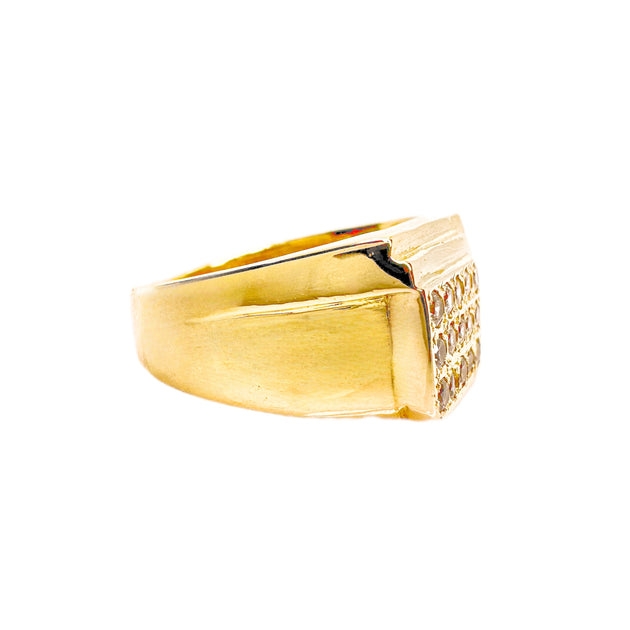 18ct Yellow Gold Cubic Zirconia Mens Ring | CG Jewellery