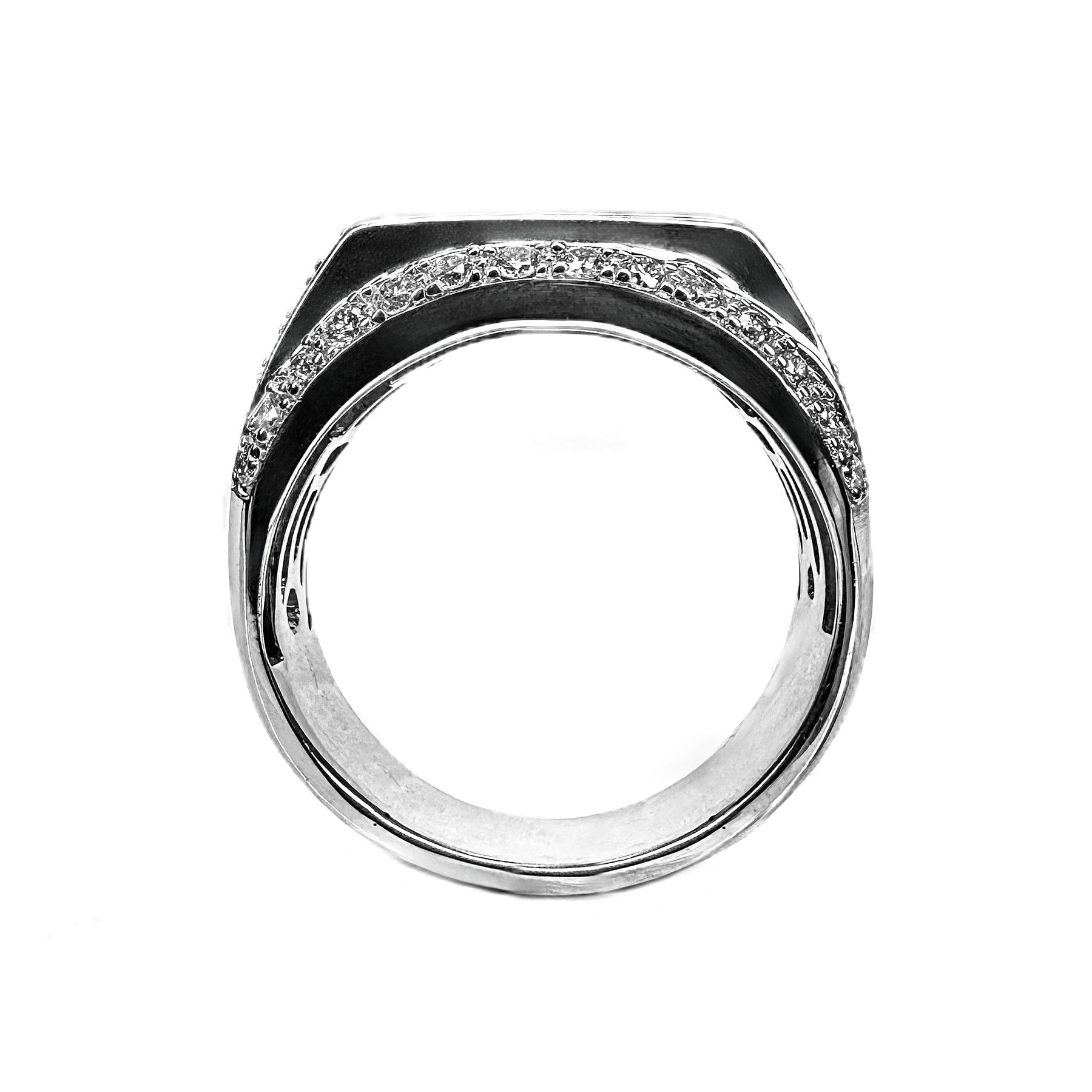 14ct White Gold Diamond Mens Ring | CG Jewellery