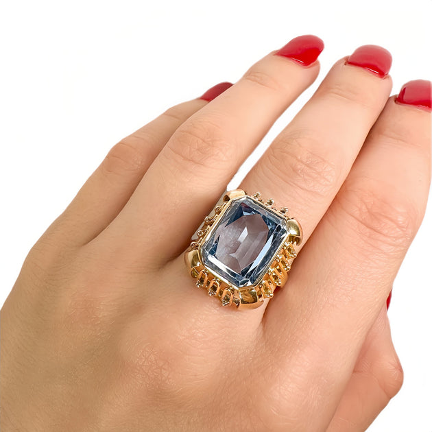 8ct Yellow Gold Synthetic Spinel Ring | CG Jewellery